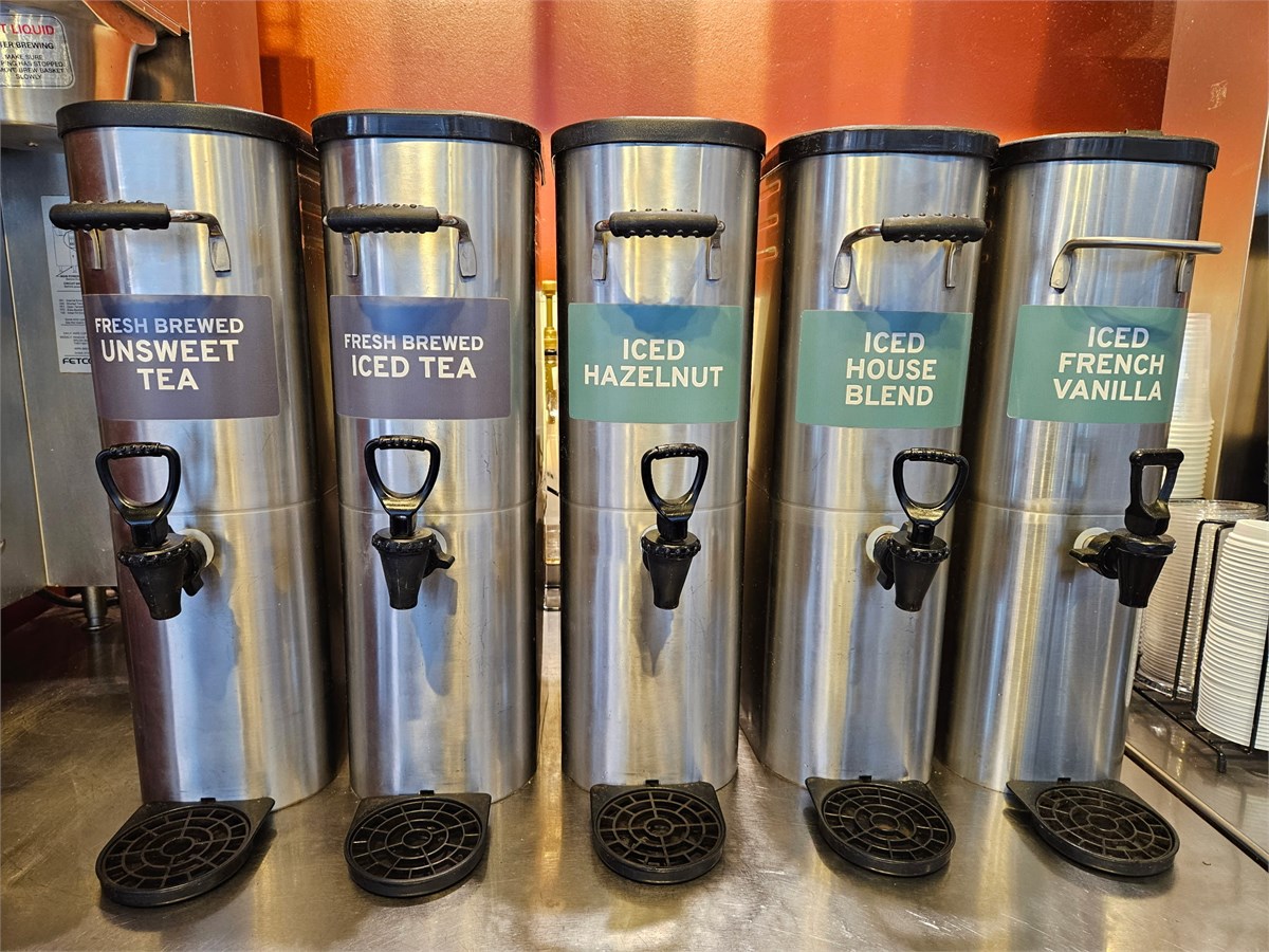 2ndsupply.com - QTY: (5) Five Iced Tea / Coffee Dispensers (3 Gallons ...